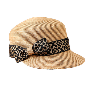 布塔马术帽时尚草帽女夏季蝴蝶结遮阳帽优雅防晒度假帽子PT1513