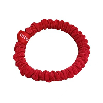 韩国进口高-级新年红色min小肠圈高弹力耐用皮筋发圈丸子头绳发饰
