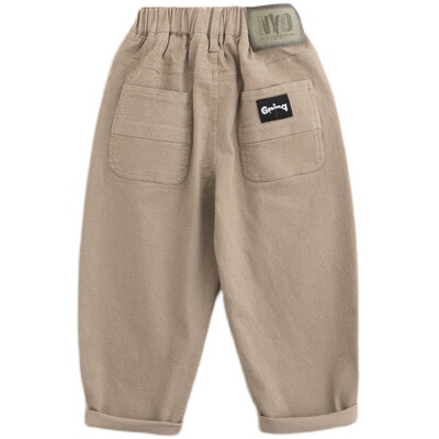 儿童纯棉春款工装裤韩版休闲裤百搭时装裤男童工装长裤CF80154