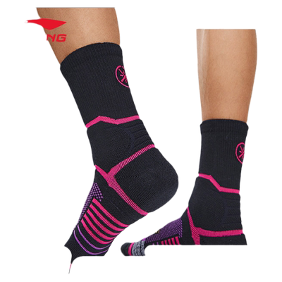 李宁袜子男中筒跑步健身休闲