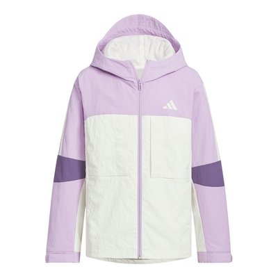 adidas阿迪达斯男小童梭织外套拼色运动服连帽休闲夹克KS0648