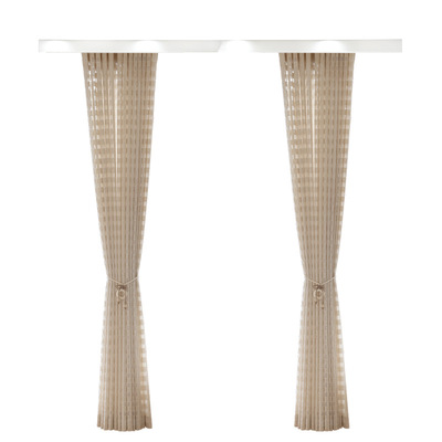 原木风侘寂风透光不透人亚麻纱帘