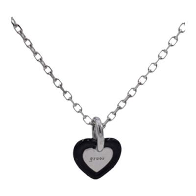 PAUSAANN爱心方形刻字项链