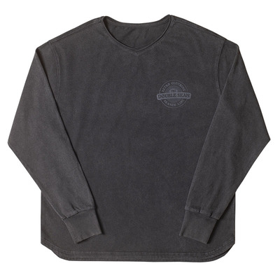 做旧卷边长袖doubleseam复古