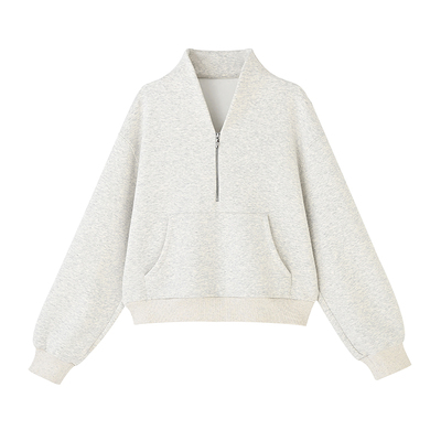 新中式禅意领上衣半拉链长袖卫衣