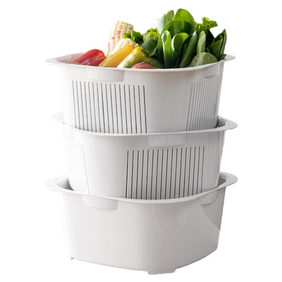 霜山双层沥水篮洗菜篮