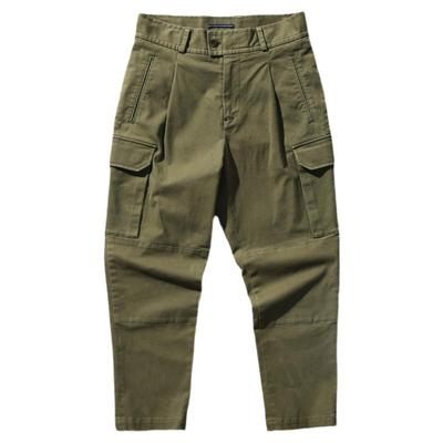 艾比路弹力棉宽松工装裤九分