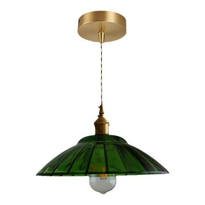 日式复古黄铜餐厅玻璃吊灯