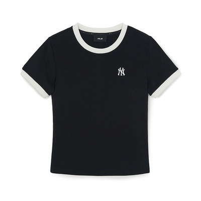 MLB短袖女子短款修身撞色运动T恤