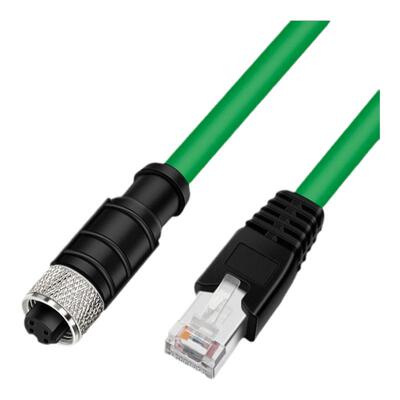 M12转RJ45连接器8芯A型高柔拖链