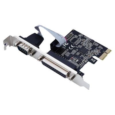 AX99100-PCIe串并口卡PCIE1并25孔1串COM口RS232 转接9针扩展卡