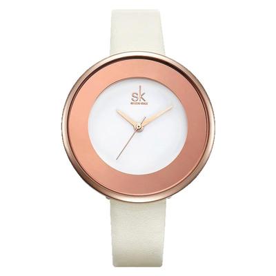 SK女士手表时尚简约皮带女表极简风防水石英腕表时尚潮流女款