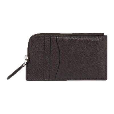 【礼物】dunhill登喜路男CYPHER 粒面小牛皮拉链卡包巧克力色