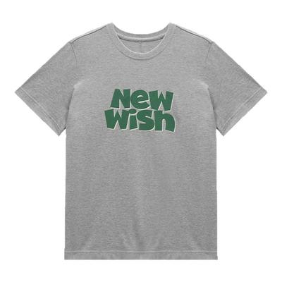 夏日正肩字母印花短袖女t恤