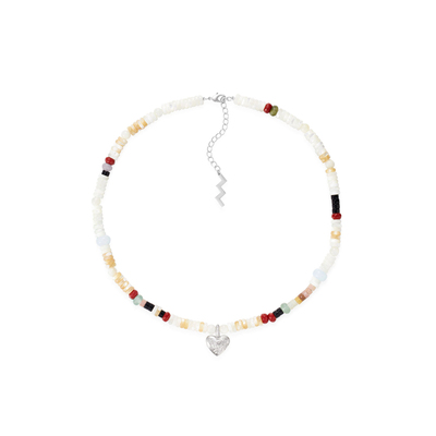 TiKoo低饱和爱心串珠项链女款轻奢小众设计师多巴胺饰品配饰