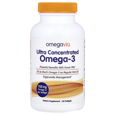 Omegavia超浓缩高纯度omega3深海鱼油含DPA三倍功效日常补充