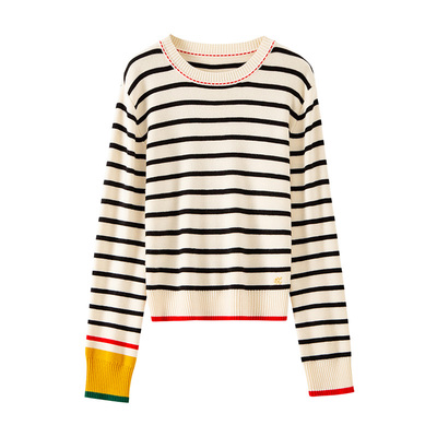 BANANACICI百搭撞色条纹针织衫