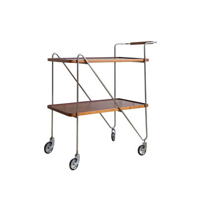 号角小推车北欧包豪斯实木边几