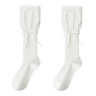 蕾丝花边拼接蝴蝶结堆堆小腿袜