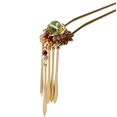 青雀记手工复古典明制珍珠萤石