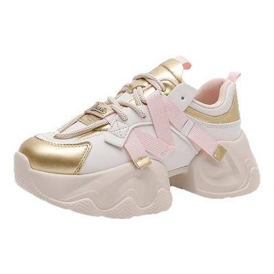 大东老爹鞋女款小个子增高2025新款冬季休闲配阔腿裤女鞋厚底鞋女