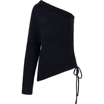 RtA 春夏女士性感修身黑色不对称单肩针织上衣