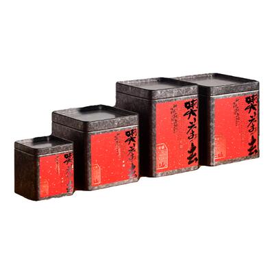 方形马口铁复古金属茶叶罐