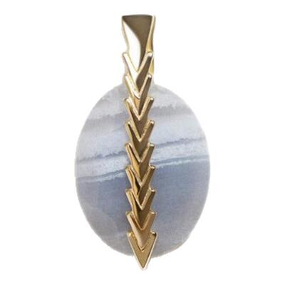 Stanza流云吊坠 项链吊坠蕾丝蓝玛瑙 14k金女款2026新款 小众叠戴