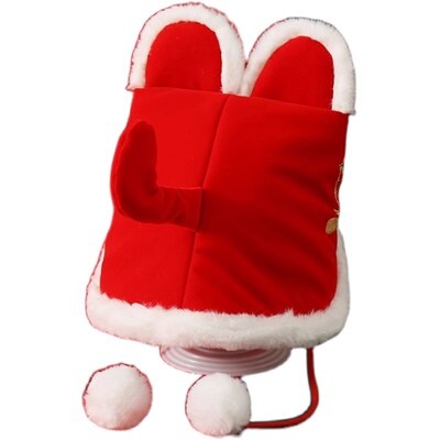 儿童新年帽子虎头帽龙年龙头帽喜庆过年女童宝宝汉服冬款男童周岁