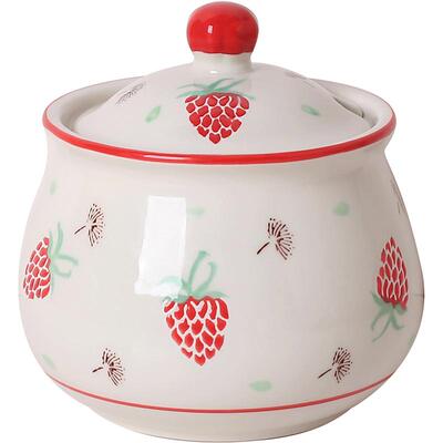 草莓家用厨房猪油罐陶瓷