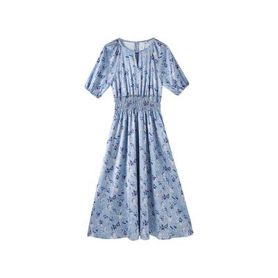 CHESONSE轻奢桑蚕丝印花连衣裙