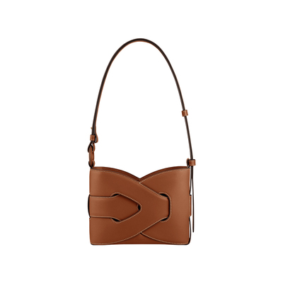 Polene干邑色光滑手提斜挎包