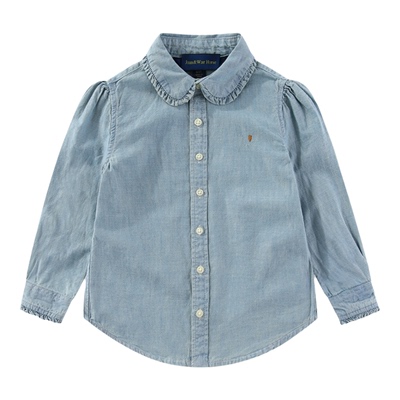 女童RL059彩马 水洗软牛仔衬衣休闲春秋长袖上衣