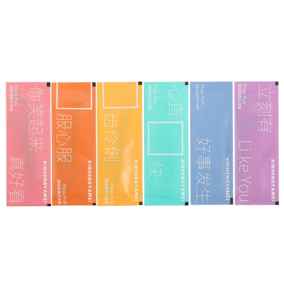 创意彩色牙线棒100支*3桶家庭装