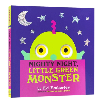 晚安 绿色小怪物 英文原版 Nighty Night Little Green Monster 精装绘本 安柏利 儿童睡前故事 亲子互动面具洞洞书 进口英语原版