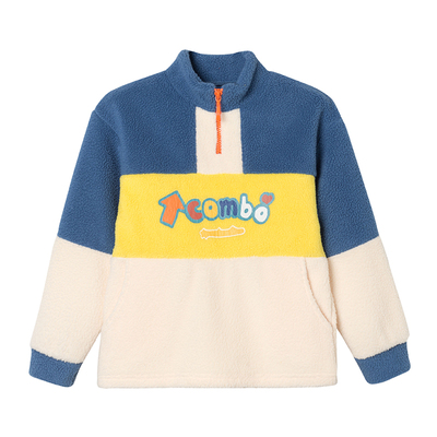 拼接半高领拉链卫衣男童秋冬新款