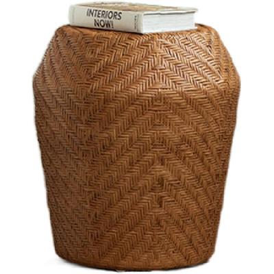 叕木东南亚藤编鼓凳沙发边几