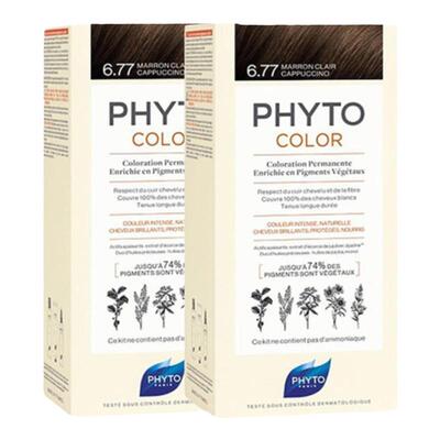 欧洲直邮Phyto发朵短效染发剂224ml#6.77号浅棕色含玉米油正品