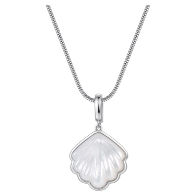 sunshifen蛇骨链白贝母吊坠项链