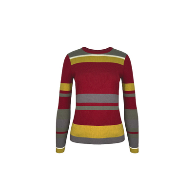 597c学院风红色毛衣圆领针织毛衫