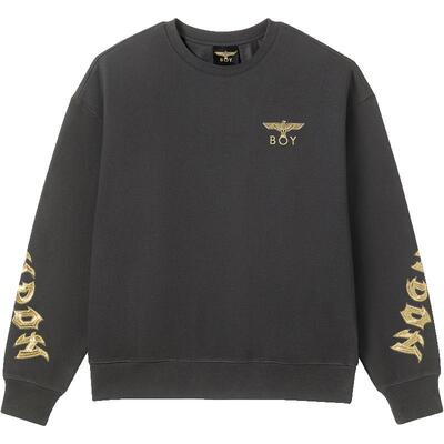 BOYLONDON刺绣潮牌圆领套头卫衣