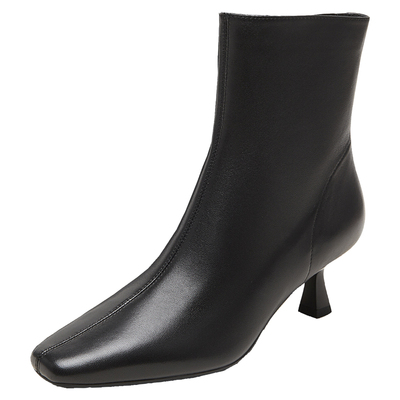 莱尔斯丹商场同款方头短靴女鞋