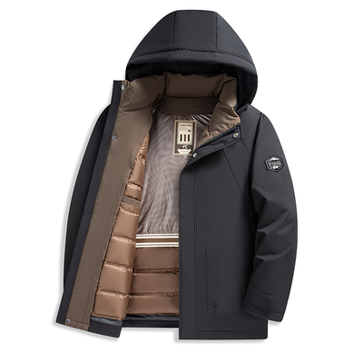 男士冬季外套羽绒服鸭绒三合一