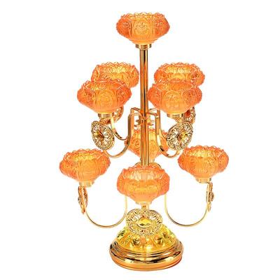 藏村琉璃灯座摆件合金灯架