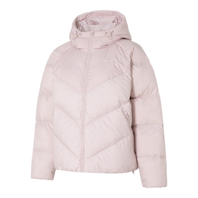 NIKE耐克女羽绒服夹克粉色STORM-FIT宽松连帽拒水外套HV5236-667