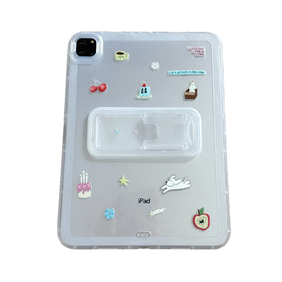 涂鸦樱桃小狗可调节适用苹果三星华为2025ipadpro保护套平板Air346789壳第十代小米Matepad女S可爱软9A萌1