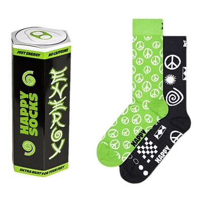 Happy Socks个性袜子女男袜秋季款能量之源中筒袜长筒袜2双装礼盒