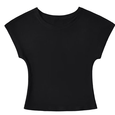 skims易梦玲同款正肩短袖t恤女基础款弹力修身显瘦小圆领短上衣