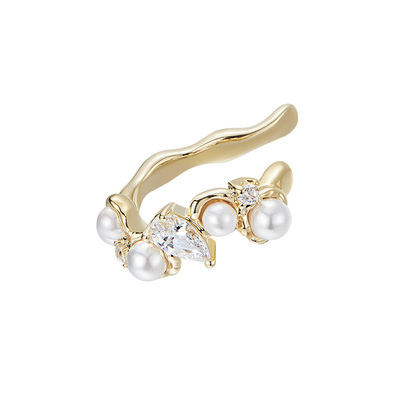 AIR-HORIZON耳夹错落感设计珍珠