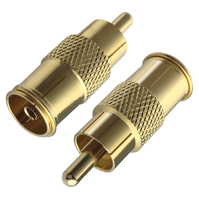 纯铜rca转接头莲花有线电视